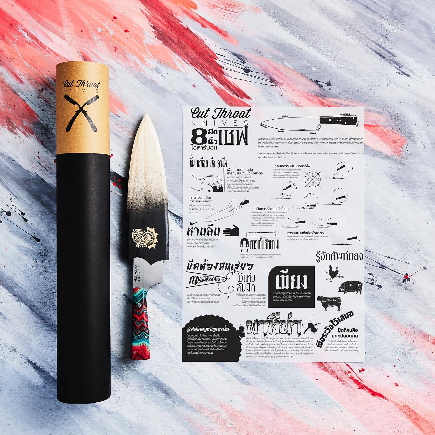 🔥Cutthroat knifes x CUTBOY [Stainless Steel] Gyuto 20cm. - Cutboy Knife